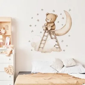 Sipo Nástěnné samolepky do dětského pokoje, Teddy bear on a ladder