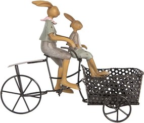 Dekorace králíci na kole s košíkem - 28*12*23 cm