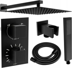 Mexen Cube DR02 podomítkový sprchový set s dešťovou sprchou 30x30 cm (6v1), černá, 77502DR0230-70