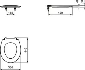 Ideal Standard Alpha - WC sedátko bez poklopu | bílá