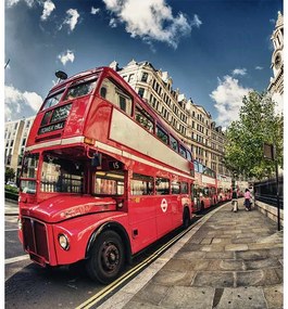 Třídílná vliesová fototapeta Londýnský Double Decker, rozměr 225x250cm, MS-3-0017