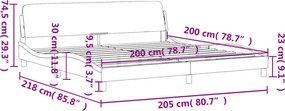 vidaXL Rám postele s čelem 200 x 200 cm samet [373253] Barva: světle šedá