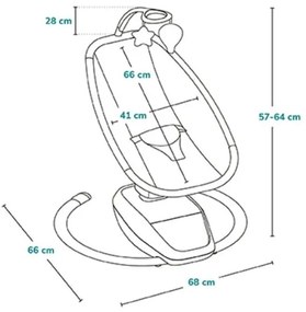 Lionelo - Dětské houpátko s melodií OLIVIA Beige Natural + dálkové ovládání