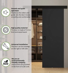 Posuvné dveře s krycí lištou WERDI 90 grafitový