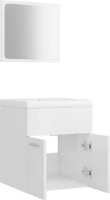 Set koupelnového nábytku bílý s vysokým leskem dřevotříska 3070862