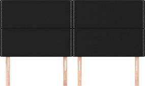 Čelo postele černé 200x5x118/128 cm látkové 3116216