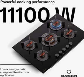 Klarstein Goldflame 5, plynová varná deska, 5 hořáků