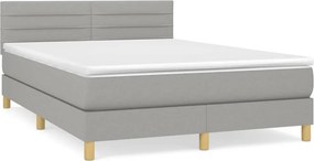 Box spring postel s matrací světle šedá 140 x 190 cm textil 3140689