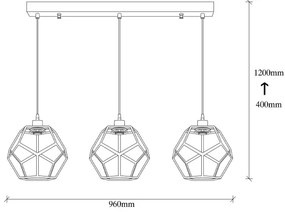 Lustr na lanku DEGIRMEN 3xE27/100W/230V