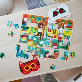 Petit Collage Puzzle knihovna 100 ks s 3D brýlemi / 100 dílků / od 4 l