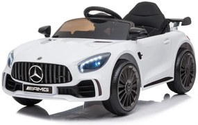 Dětské elektrické autíčko s dálkovým ovládáním BestBerg BBCC-50W – Mercedes-Benz AMG GT R / nosnost 25 kg / Li-Ion baterie / bílá
