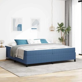 Rám postele s matrací Modrá 200 x 200 cm textil 3399143