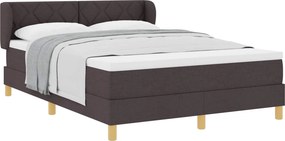 Postel s boxspringem s čelo Tmavě hnědá 160 x 200 cm textil 3340286