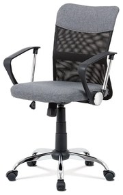 Kancelářská židle, šedá látka, černá MESH, houpací mech, kříž chrom