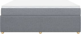 Box spring postel s matrací světle šedá 200 x 200 cm textil 3285595