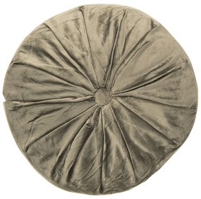 Khaki kulatý sametový polštář - Ø 38*8 cm