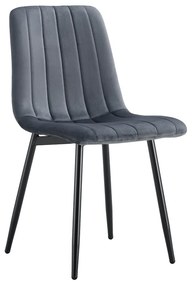 Kondela Židle, tmavě šedá Velvet látka/černá, RAMITA TYP 1
