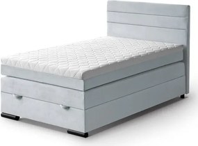 Kontinentální boxspring postel LORA 200x120, stříbrná (mono 243)