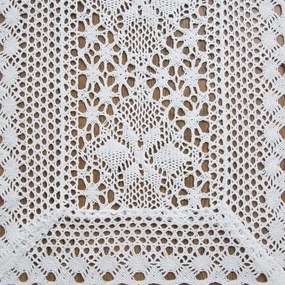 EUROFIRANY AŽUROVÝ BĚHOUN NA STŮL MEGGY 32X180 CM BÍLÝ