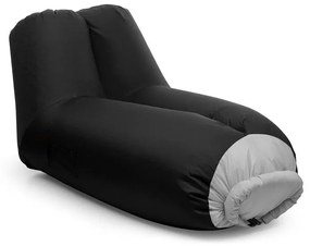 Airlounge, nafukovací sedačka, 90 x 80 x 150 cm, batoh, pratelná, polyester, černá