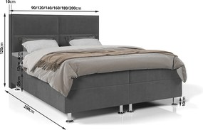 SFAB Kontinentální čalouněná postel ALBA (90x200 cm) Barva látky: Tmavě modrá (Monolith 77)