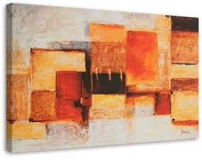 Gario Obraz na plátně Geometrická abstrakce v teplých barvách Rozměry: 60 x 40 cm