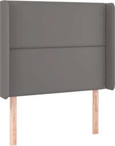 Box spring postel s matrací a LED šedá 100x200 cm umělá kůže 3139311