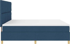 Postel s boxspringem s čelo Modrá 200 x 200 cm textil 3339727