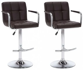 Barové židle 2 ks umělá kůže / kov Dekorhome Vínová