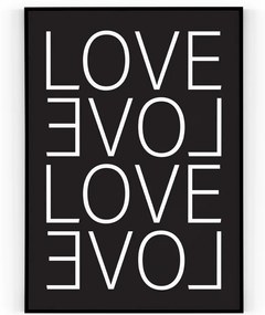 Obraz Love Černá 30 x 40 cm - napnuté plátno na dřevěném rámu