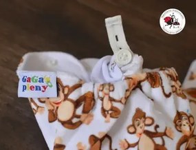 GaGa's Látková plena AIO Hnědá opice minky