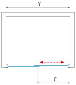 Roth CARIBA LINE CI D2L/R Dvoudílné sprchové dveře pro instalaci do niky 120 cm Orientace vany: Levá