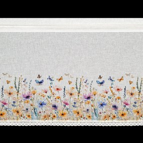 KRÁTKÁ ZÁCLONA NA PÁSKÉ ROZALÍ 150X60 CM KVĚTY