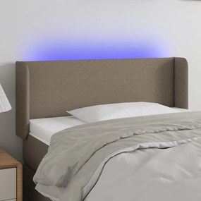 Čelo postele s LED taupe 93 x 16 x 78/88 cm textil
