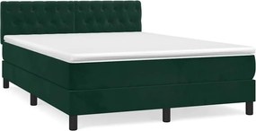 Box spring postel s matrací tmavě zelená 140x190 cm samet 3141482