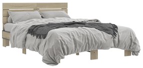 Rám postele dub sonoma 135 x 190 cm kompozitní dřevo a kov