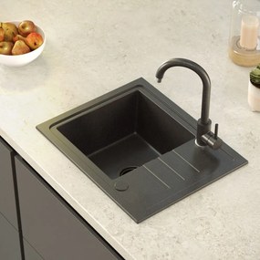 Kuchyňská dřezová baterie QUADRON KATE černá/stříbrná