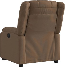 Elektrické polohovací křeslo hnědé textil 3205182