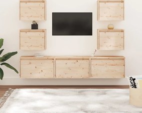 vidaXL TV skříňky 7 ks masivní borové dřevo [3100224] Barva: Bílá
