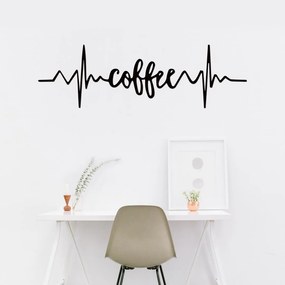 dřevo života Dřevěná dekorace COFFE PULSE Zvolte rozměr (cm): 100x30, Zvolte barvu dekoru: Černá