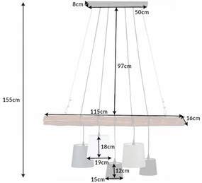 Závěsná lampa Úrovně rám z naplaveného dřeva / 40693