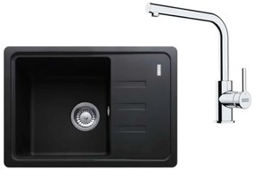Franke - Kuchyňský set G266O, fragranitový dřez BSG 611-62 a baterie FS 3230.031, onyx/chrom 114.0700.749