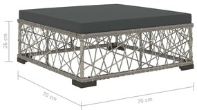 vidaXL Marketos 6dílná zahradní sedací souprava s poduškami polyratan šedá