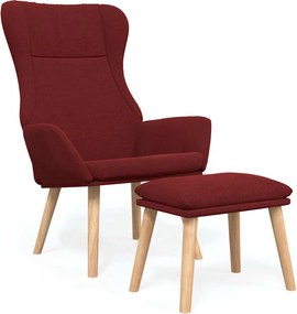 Relaxační křeslo s podnožkou vínové textil 3097890
