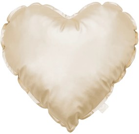 Lesklý polštář srdce zlatá 42x26cm