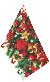 Bellatex Kuchyňská utěrka 1 ks 50x70 cm Vánoční ozdoby Zelená,Červená,Smetanová