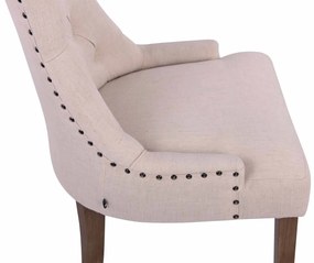 Jídelní židle Mossley - látkové čalounění - světlé nohy | krémová
