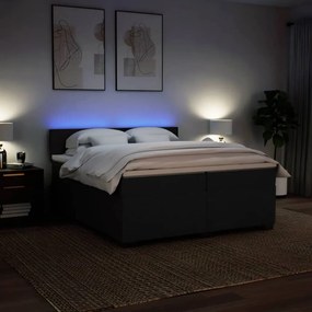 Box spring postel s matrací černá 200x200 cm textil 3288290