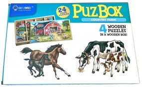 Puzzle dětské dřevěné puzzle - farma