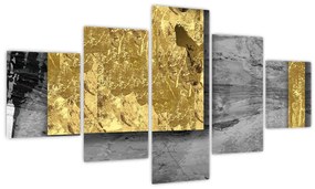Obraz - Zlaté čtverce N⁰2 (125x70 cm)